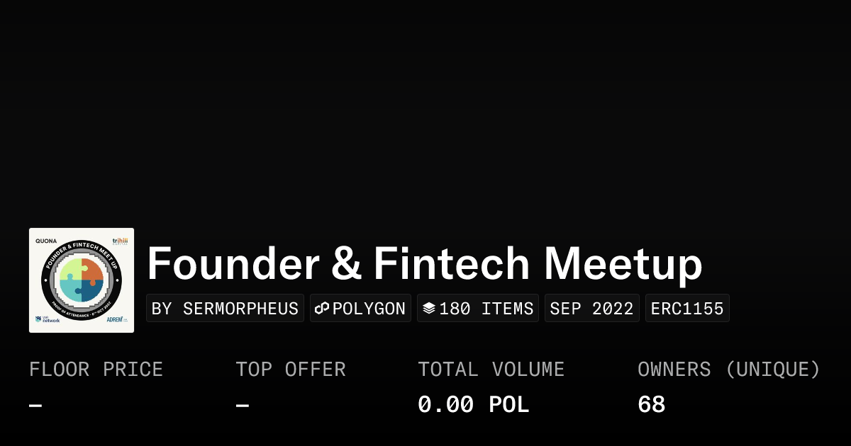 Founder & Fintech Meetup - Collection | OpenSea