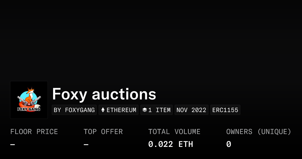 Foxy auctions - Collection | OpenSea