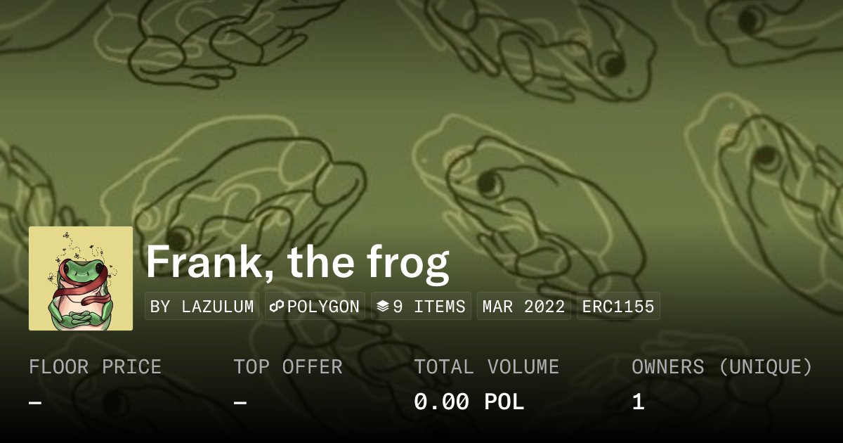 Frank, the frog - Collection | OpenSea