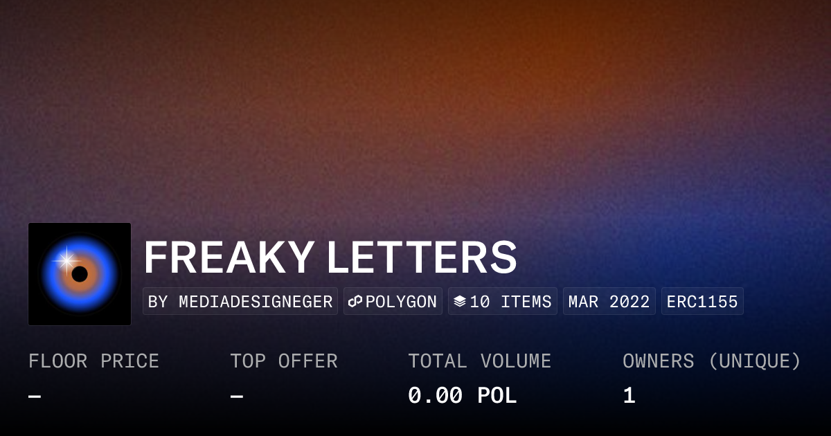 FREAKY LETTERS - Collection | OpenSea