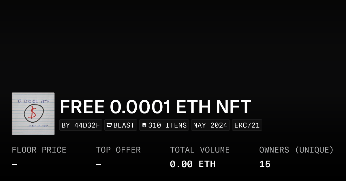 FREE 0.0001 ETH NFT - Collection | OpenSea