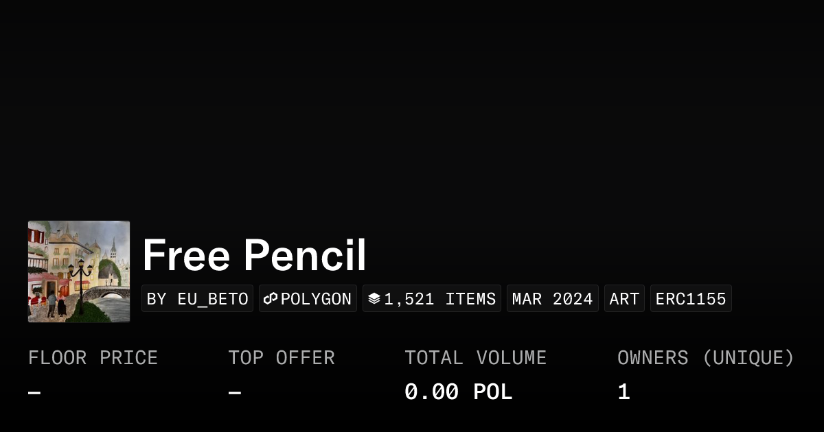 Free Pencil - Collection | OpenSea