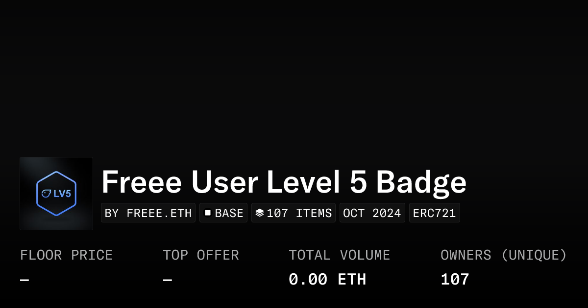 Freee User Level 5 Badge - Collection | OpenSea