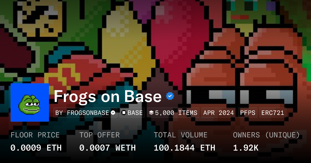 Frogs on Base 0.0016 ETH - Collection | OpenSea