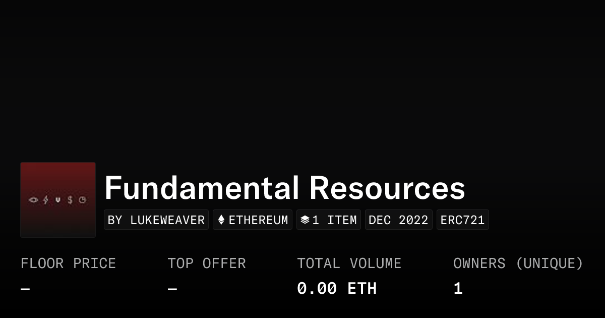 Fundamental Resources - Collection | OpenSea