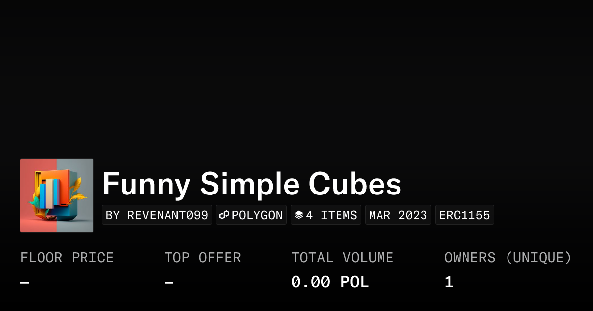 Funny Simple Cubes - Collection | OpenSea