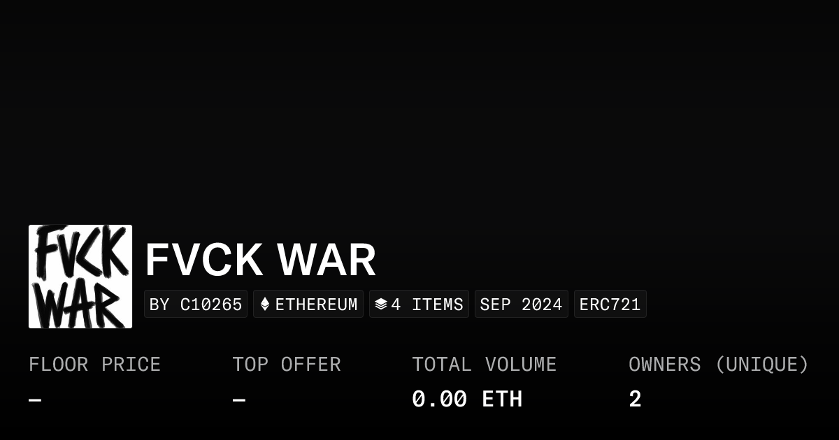 FVCK WAR - Collection | OpenSea