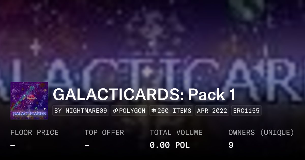 GALACTICARDS: Pack 1 - Collection | OpenSea