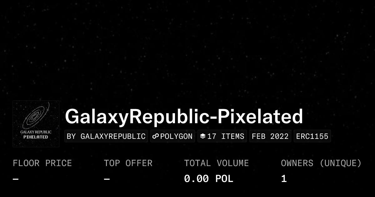 GalaxyRepublic-Pixelated - Collection | OpenSea