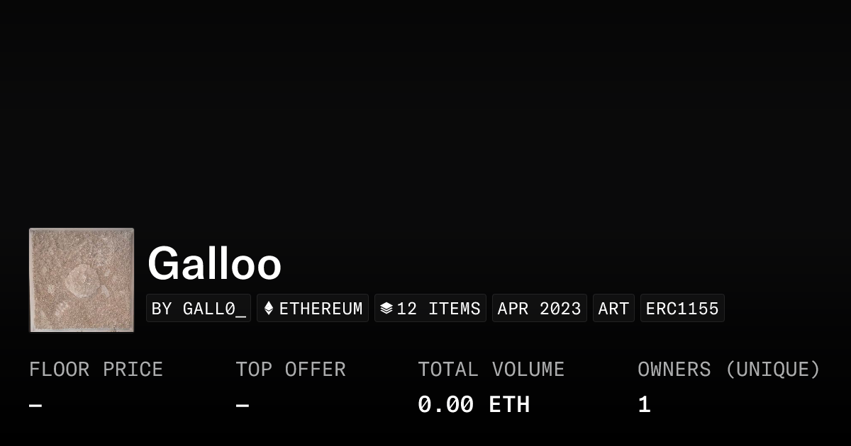 Galloo - Collection | OpenSea