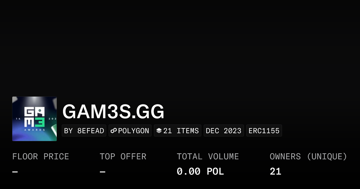 GAM3S.GG - Collection | OpenSea