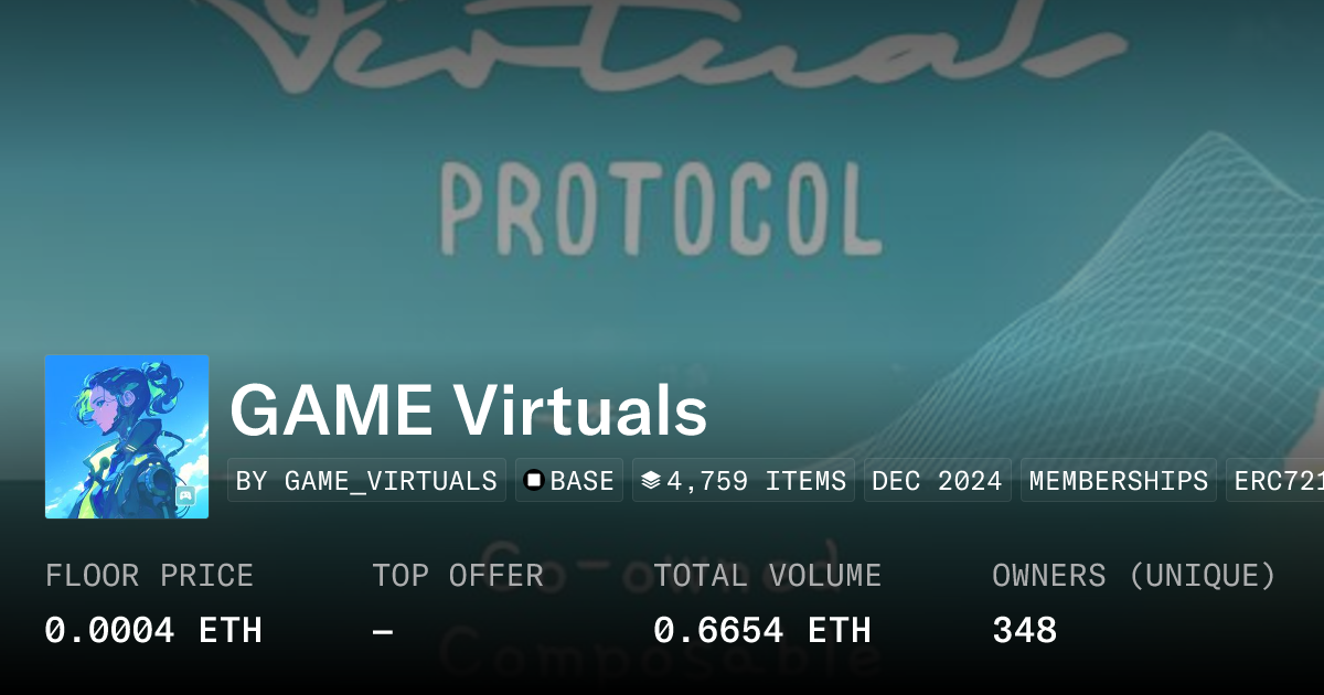 GAME Virtuals AI Agent - Collection | OpenSea