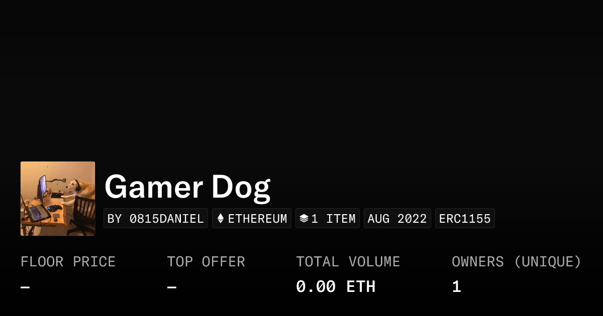 Gamer Dog - Collection | OpenSea