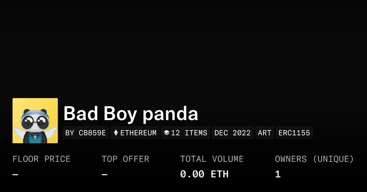 Bad Boy panda - Collection | OpenSea