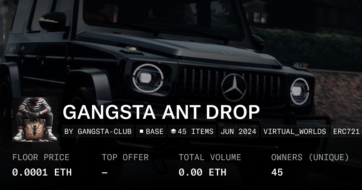 GANGSTA ANT DROP - Collection | OpenSea