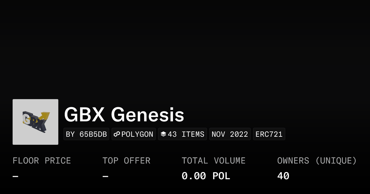 GBX Genesis - Collection | OpenSea
