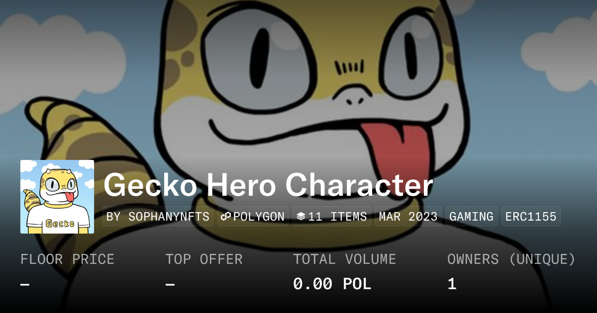 Gecko Hero Character - Collection | OpenSea