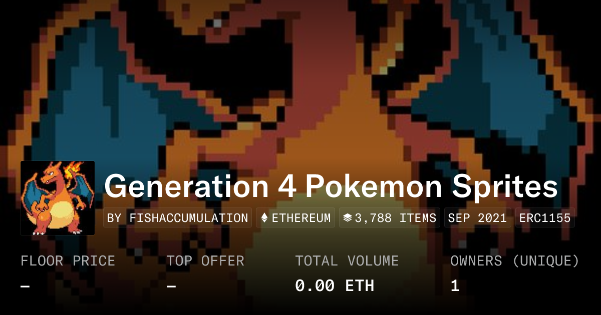 Generation 4 Pokemon Sprites - Collection | OpenSea