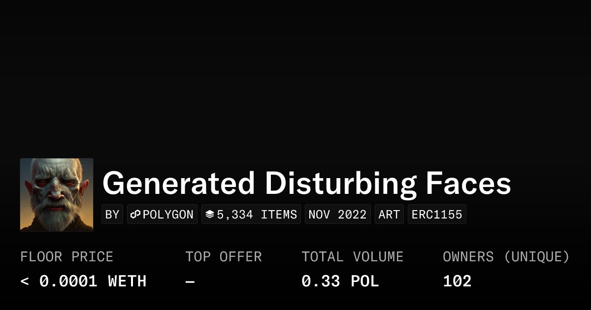 Generated Disturbing Faces - Collection | OpenSea