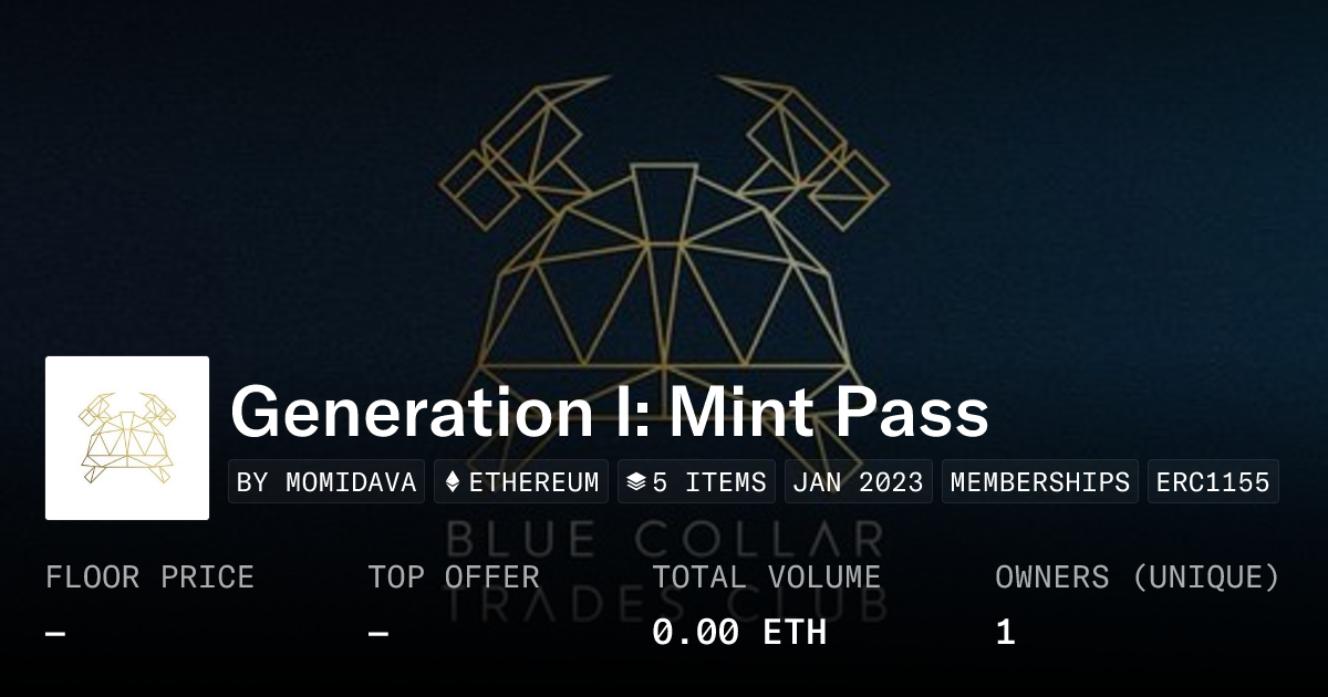 Generation I: Mint Pass - Collection | OpenSea