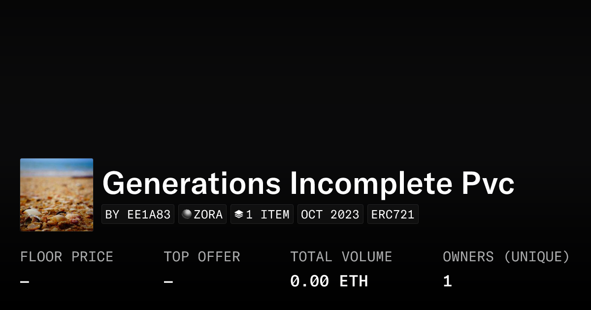 Generations Incomplete Pvc - Collection | OpenSea