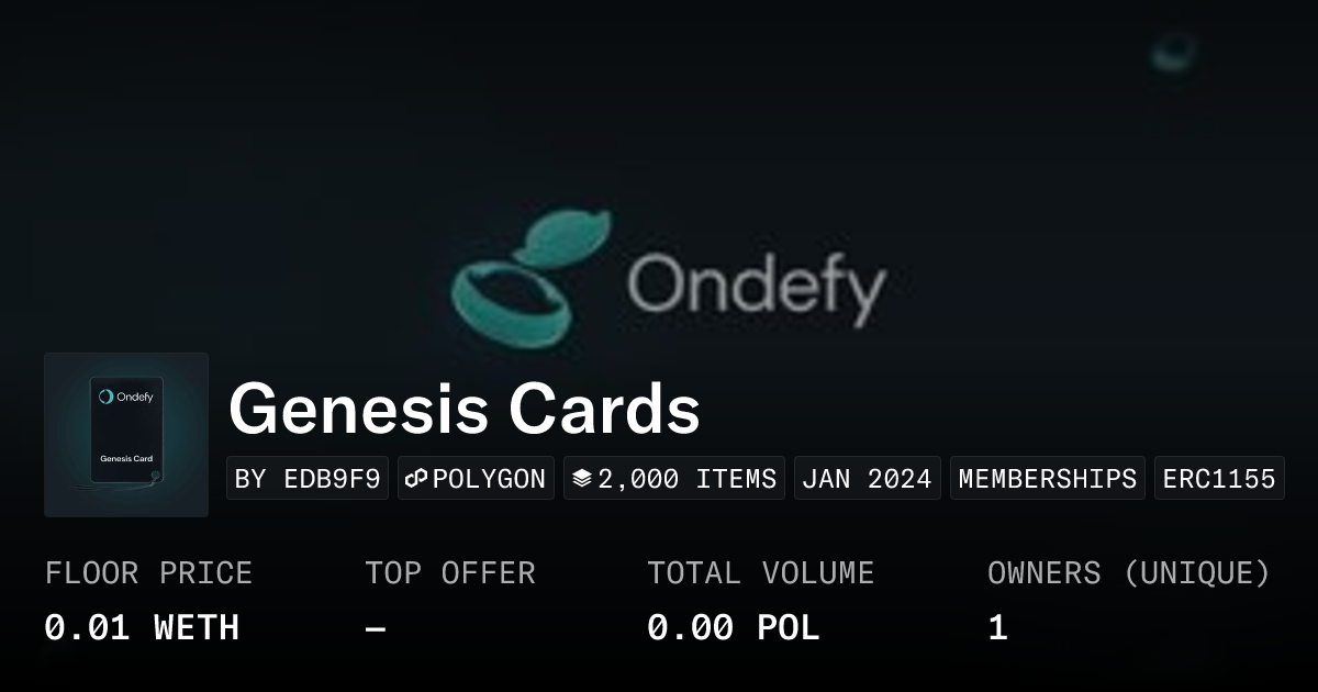 Genesis Cards - Collection | OpenSea
