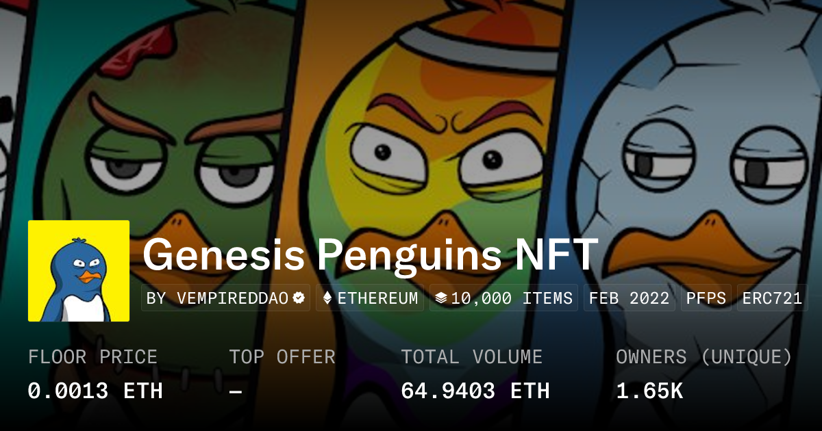 Genesis Penguins NFT - Collection | OpenSea