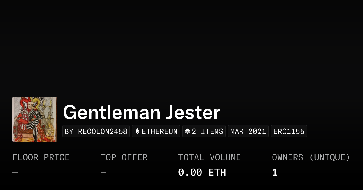 Gentleman Jester - Collection | OpenSea