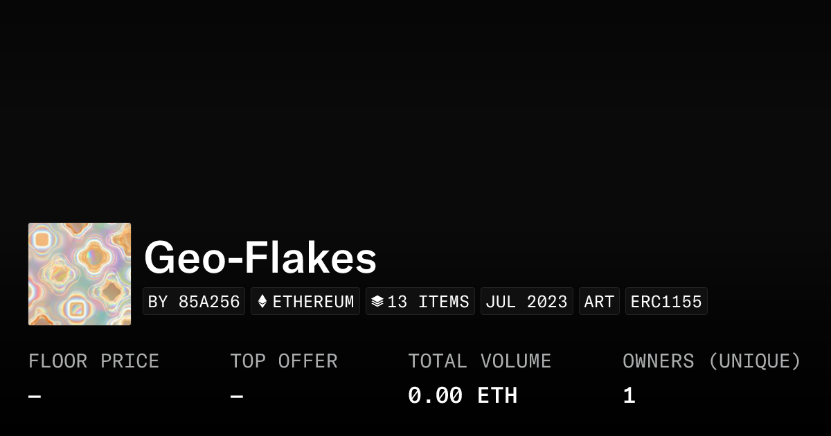 Geo-Flakes - Collection | OpenSea