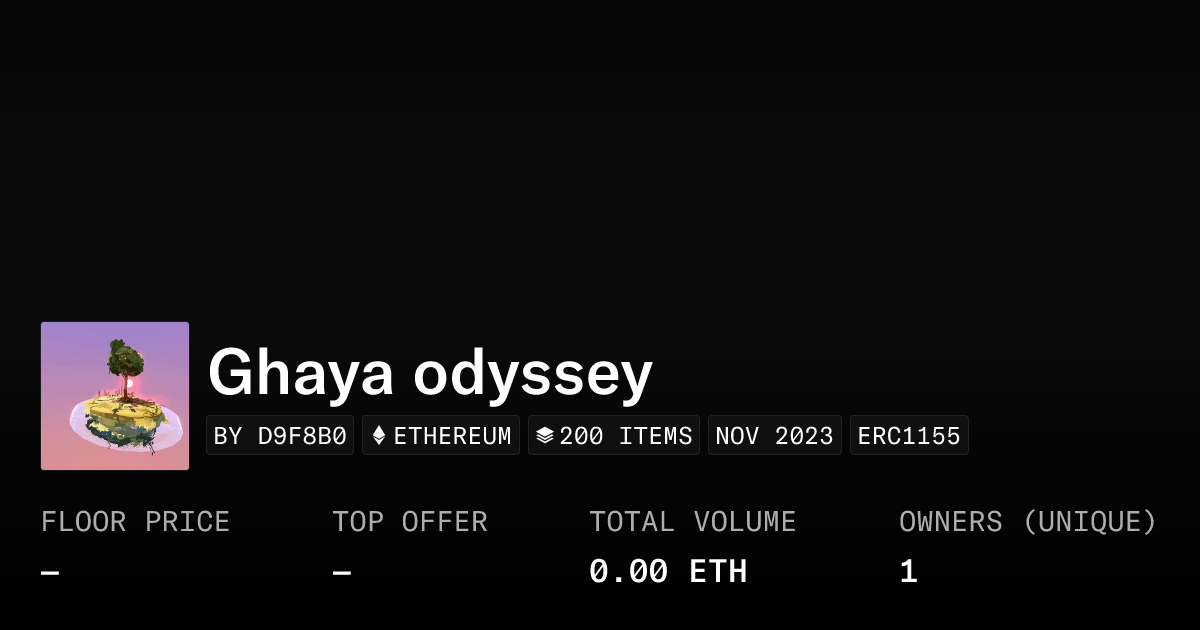 Ghaya odyssey - Collection | OpenSea