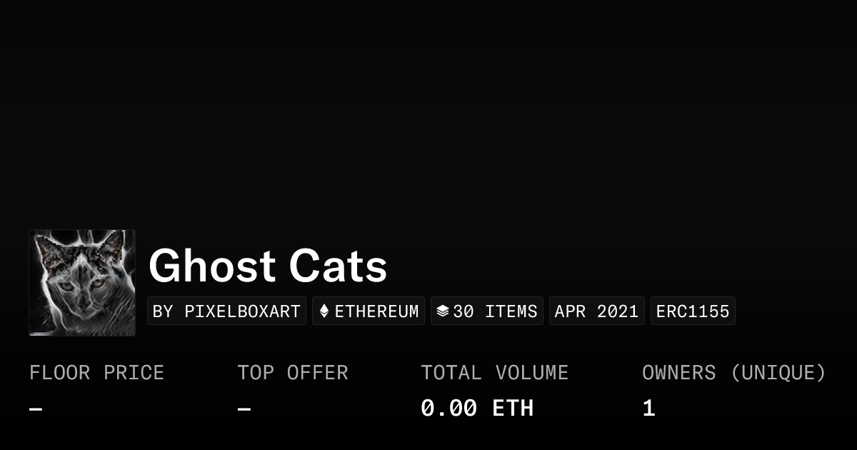 Ghost Cats - Collection | OpenSea