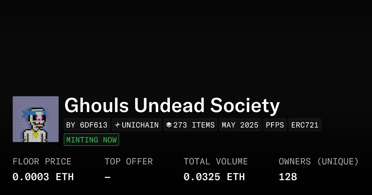 Ghouls Undead Society - Collection | OpenSea