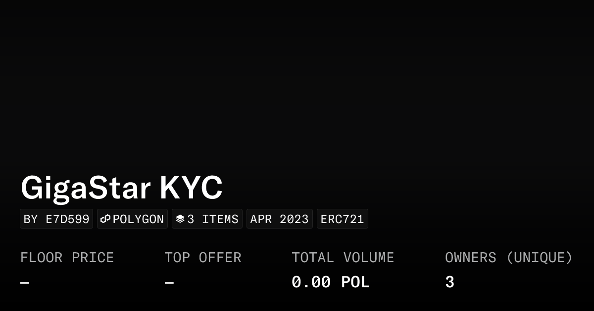GigaStar KYC - Collection | OpenSea