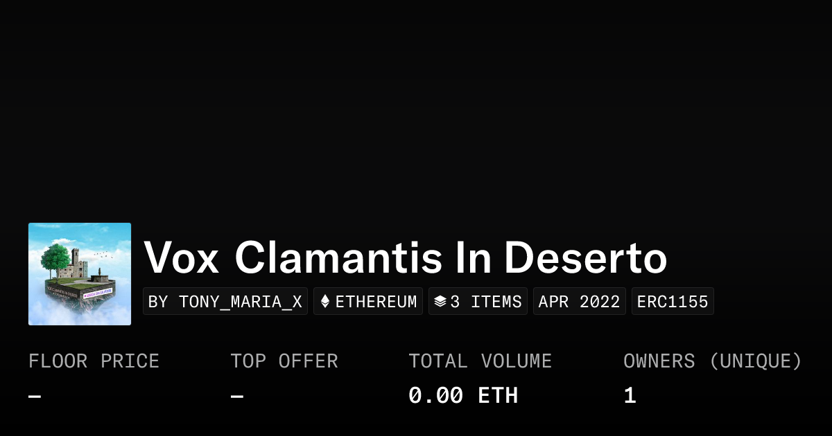 Vox Clamantis In Deserto - Collection | OpenSea