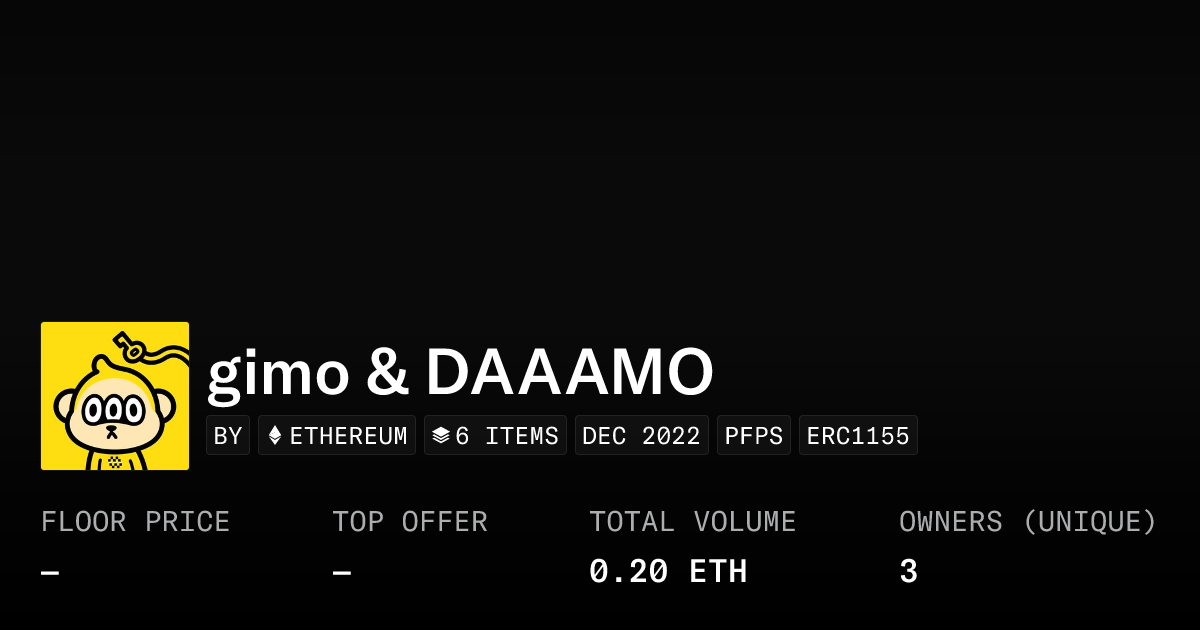 gimo & DAAAMO - Collection | OpenSea