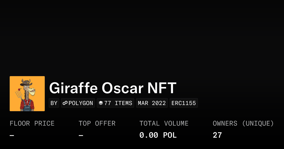 Giraffe Oscar NFT - Collection | OpenSea