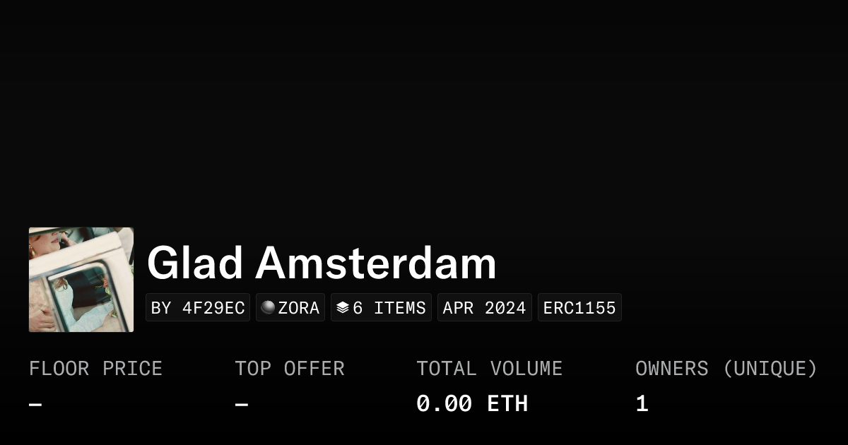 Glad Amsterdam - Collection | OpenSea