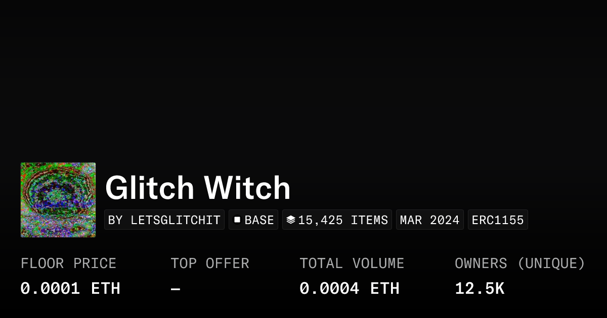 Glitch Witch - Collection | OpenSea