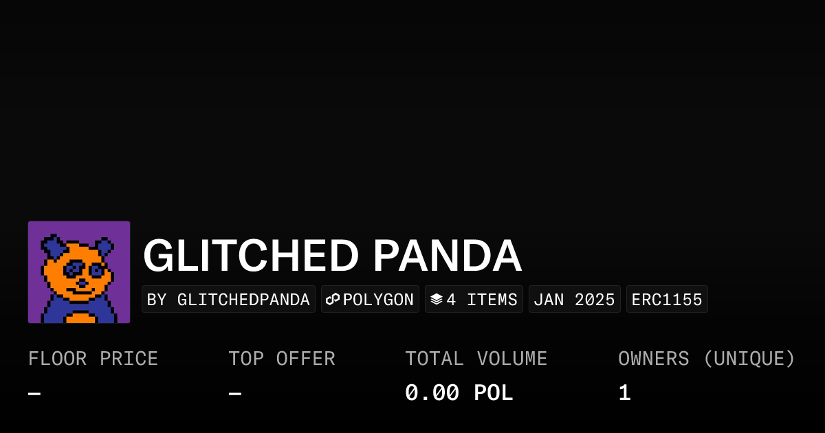 GLITCHED PANDA - Collection | OpenSea