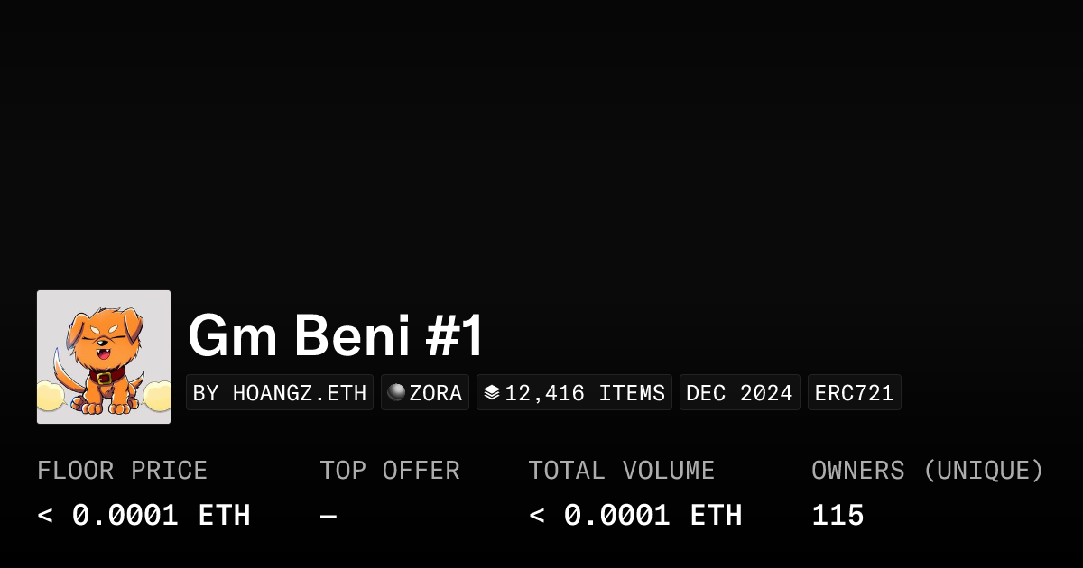 Gm Beni #1 - Collection | OpenSea