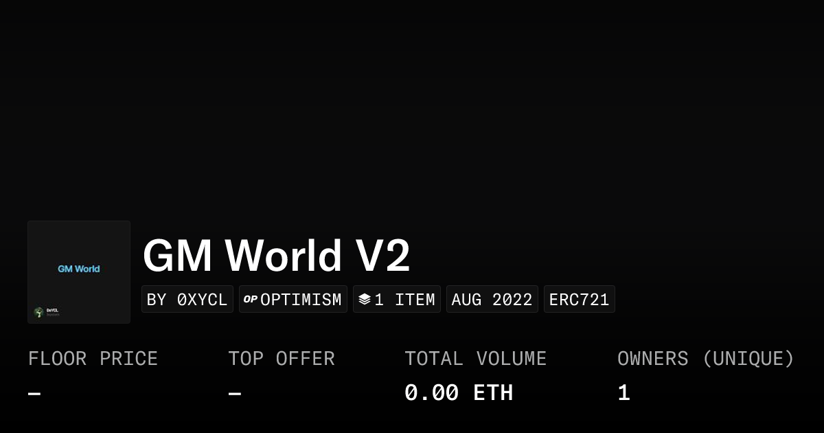 GM World V2 - Collection | OpenSea