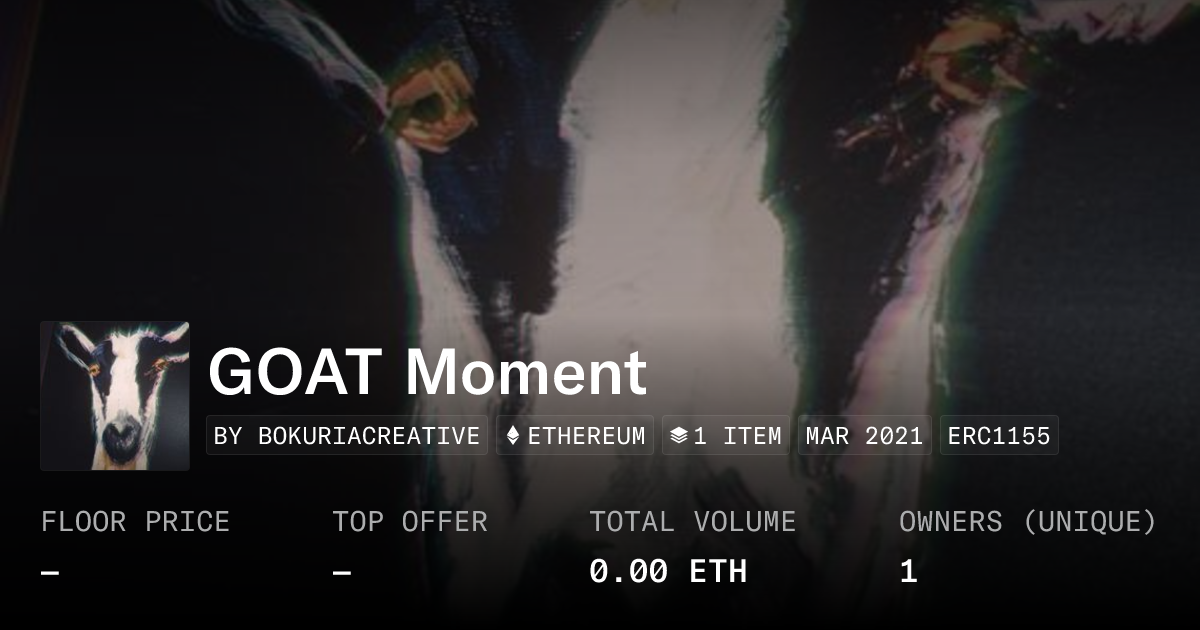 GOAT Moment - Collection | OpenSea