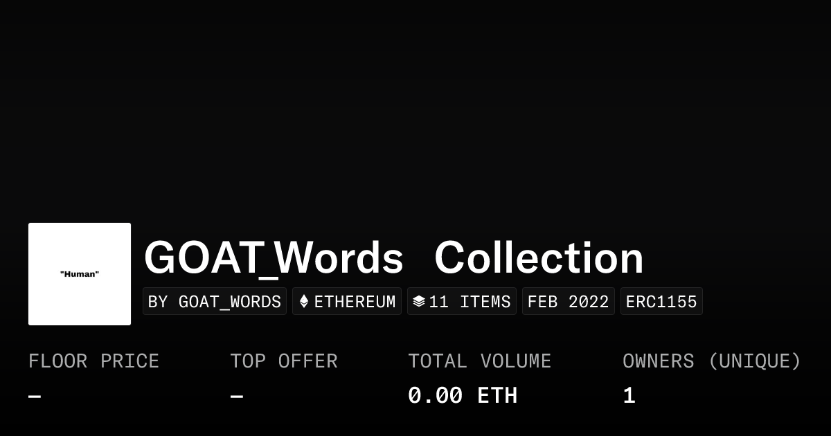 GOAT_Words Collection - Collection | OpenSea