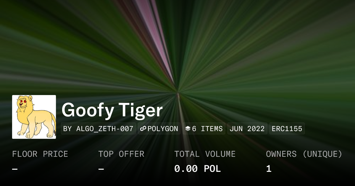 Goofy Tiger - Collection | OpenSea