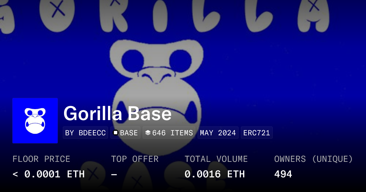 Gorilla Base - Collection | OpenSea