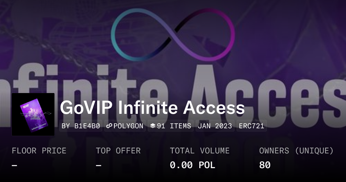 GoVIP Infinite Access - Collection | OpenSea