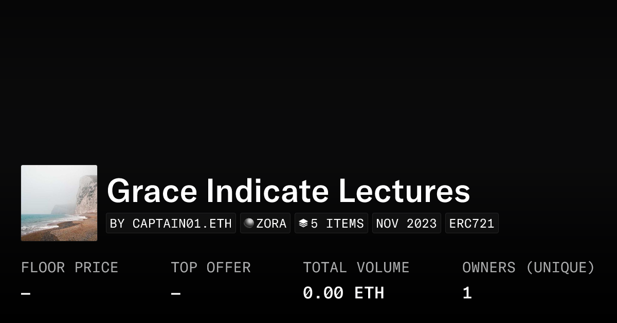 Grace Indicate Lectures - Collection | OpenSea