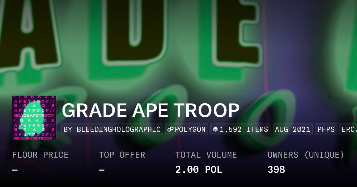 GRADE APE TROOP - Collection | OpenSea
