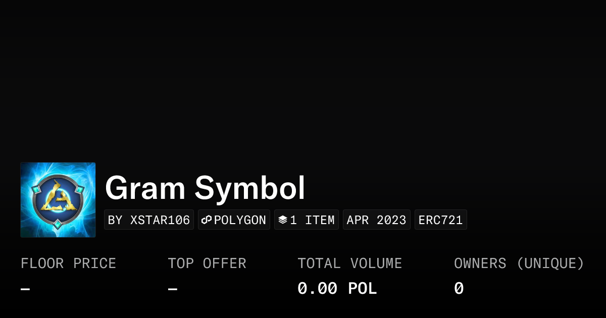 Gram Symbol - Collection | OpenSea