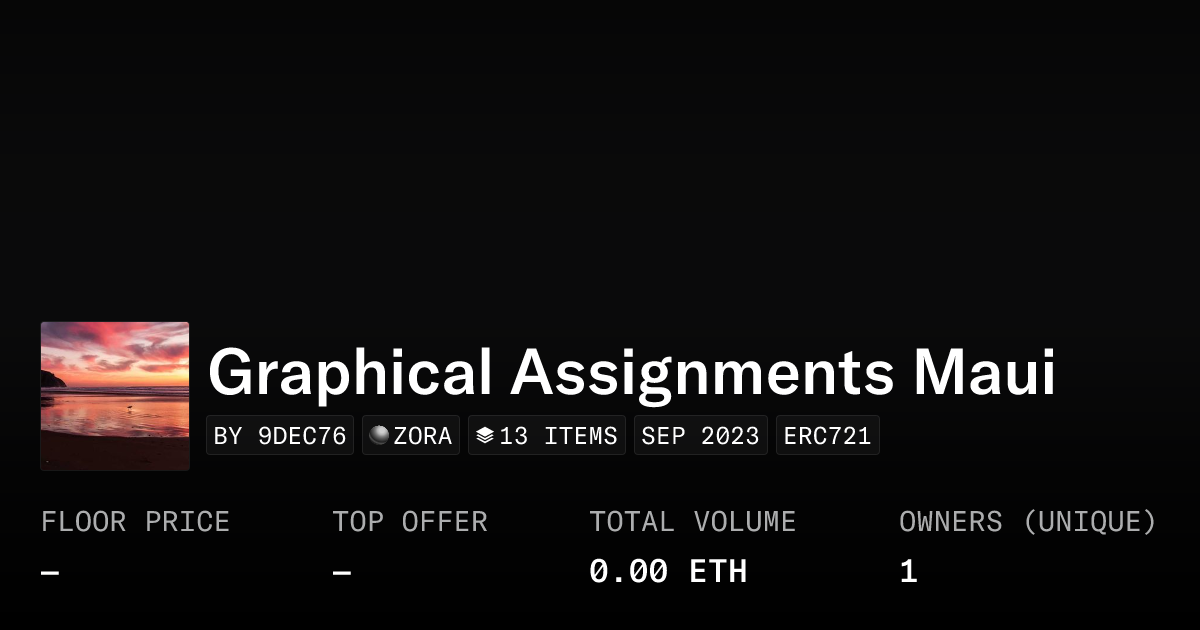 Graphical Assignments Maui - Collection | OpenSea